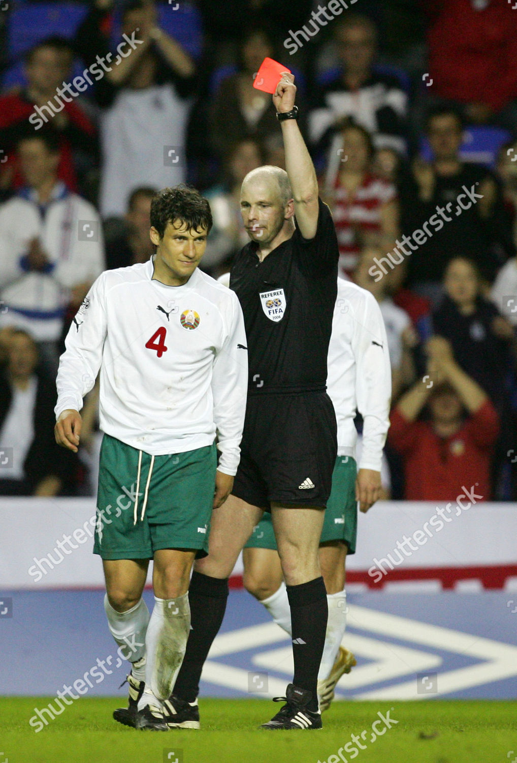 Referee David Mckeon Shows Red Card Editorial Stock Photo - Stock Image ...
