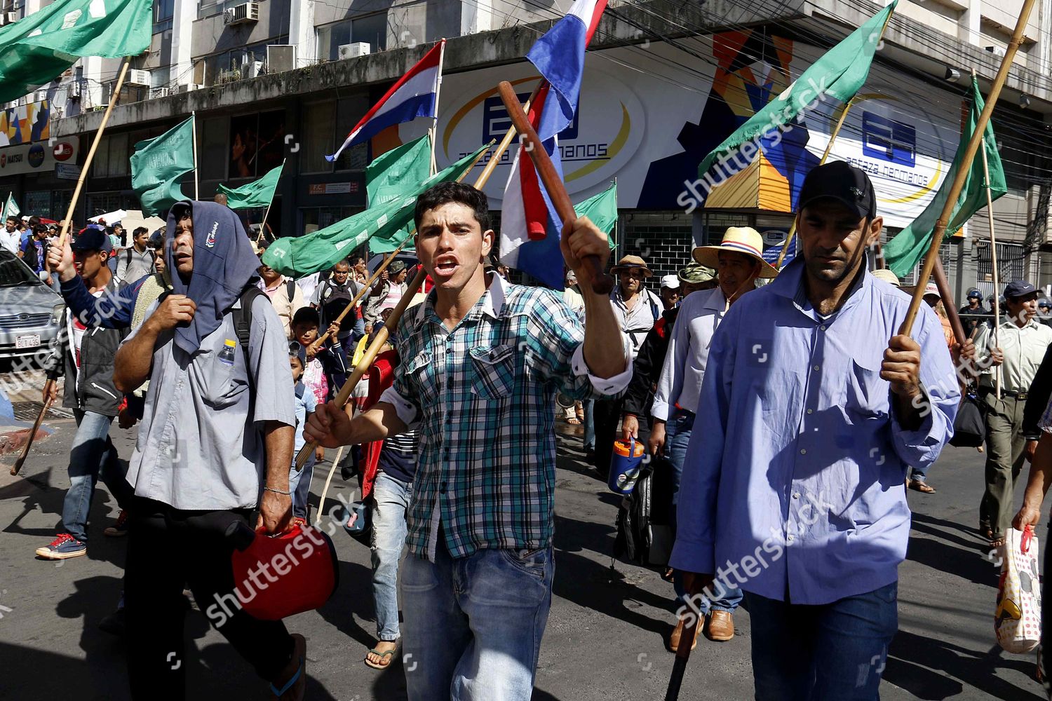 Peasants March Through Center Asuncion Paraguay Editorial Stock Photo ...