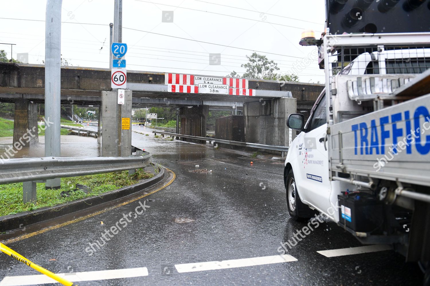 TRAFFIC CONTROL VEHICLE BLOCKS ENTRANCE SHERWOOD Editorial Stock Photo ...