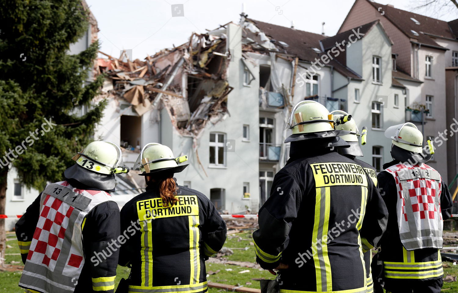 Firefighter Personnel Work Site Exploded House Editorial Stock Photo ...