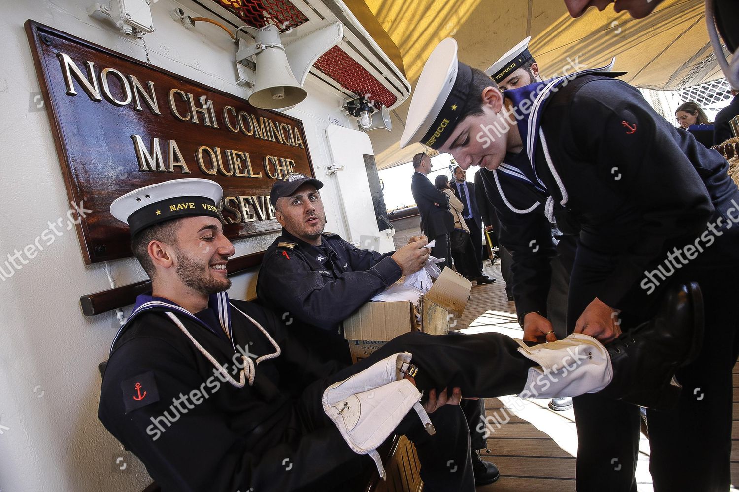 Crew Members Italian Navy Tallship Amerigo Editorial Stock Photo ...