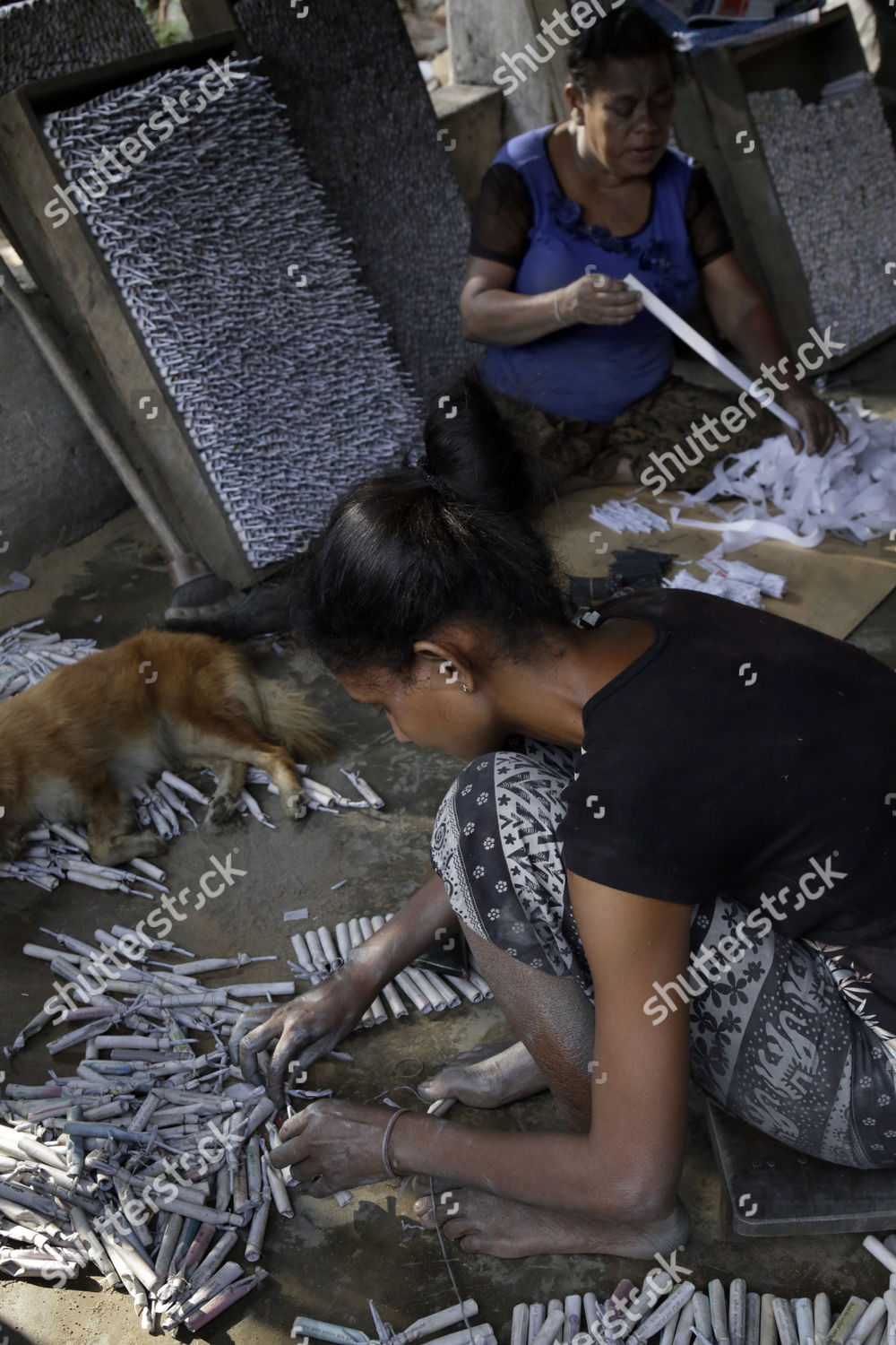 SRI LANKAN WORKERS ENGAGED MAKING FIRECRACKERS Editorial Stock Photo - Stock Image | Shutterstock