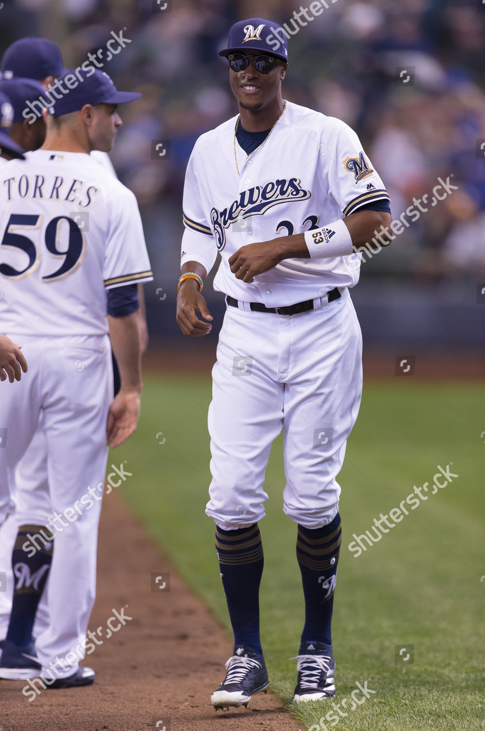 Milwaukee Brewers Center Fielder Keon Broxton Editorial Stock Photo ...