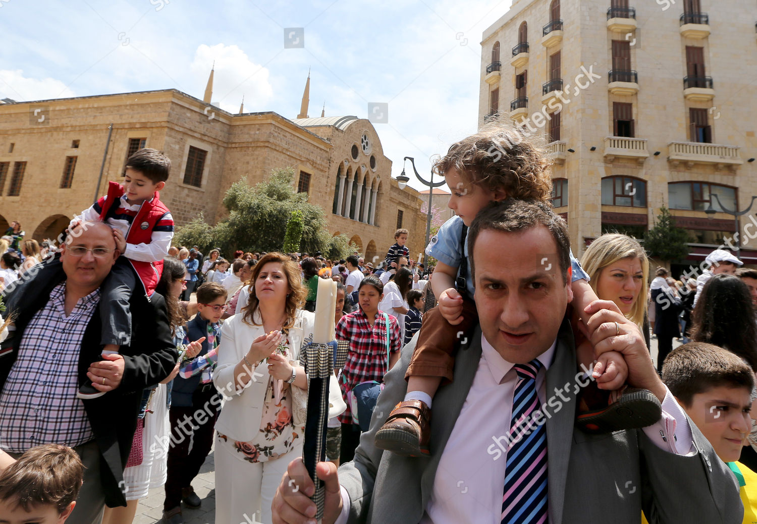 Lebanese Orthodox Christians Celebrate Traditional Palm Editorial Stock ...