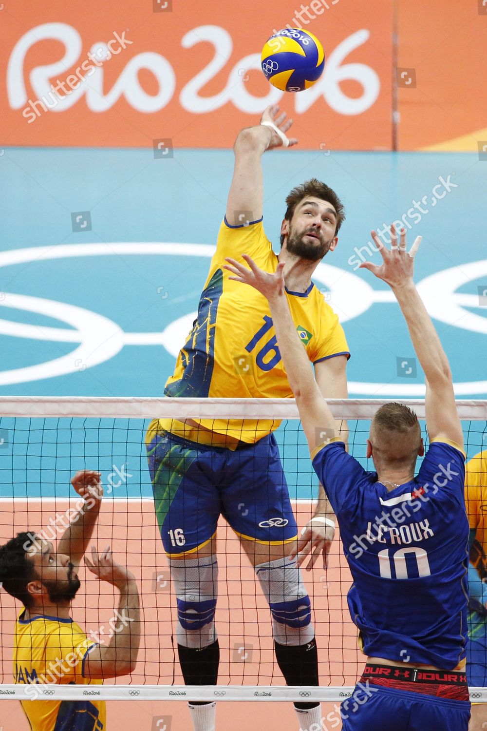 Lucas Saatkamp Top Brazil Spikes Volleyball Editorial Stock Photo ...