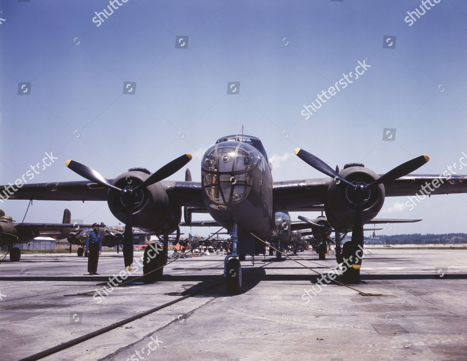 B25 Bombers On Outdoor Assembly Line Editorial Stock Photo - Stock ...