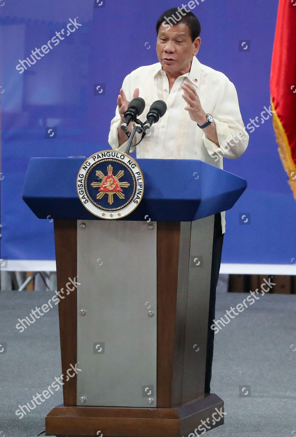 Filipino President Rodrigo Duterte Speaking During Editorial Stock ...