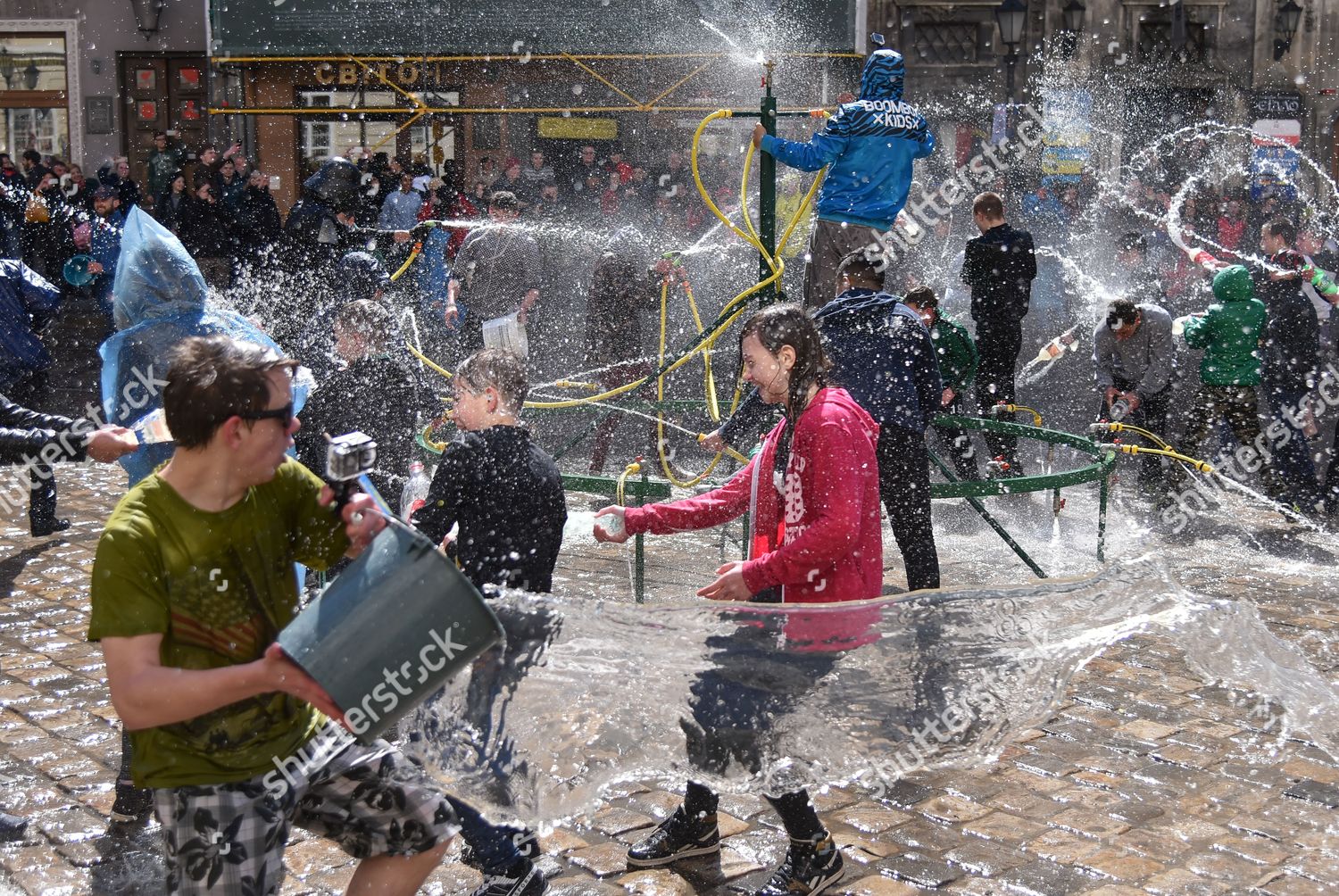 Ukrainians Pour Water On Each Other Editorial Stock Photo - Stock Image ...