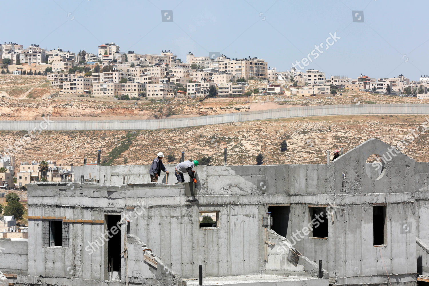 Palestinian Construction Workers Work On New Editorial Stock Photo ...