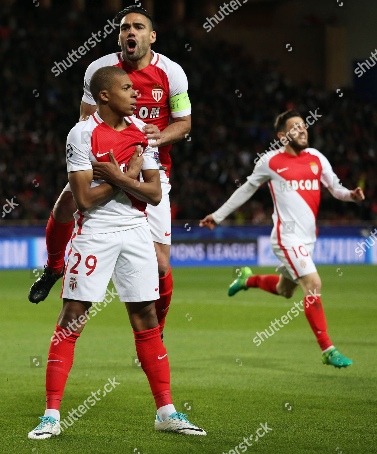 Kylian Mbappe Monaco Celebrates Scoring Opening Editorial Stock Photo ...