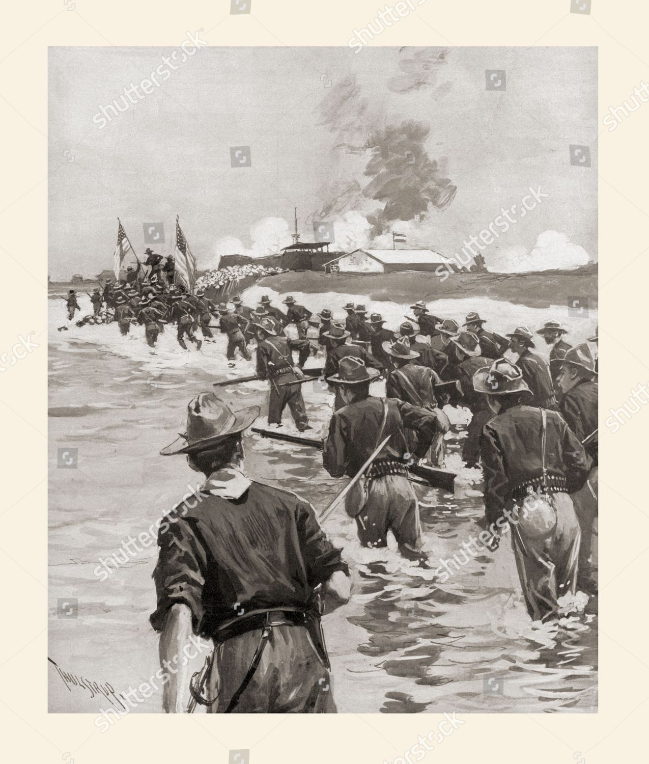Attack On Fort San Antonio Abad Editorial Stock Photo - Stock Image ...