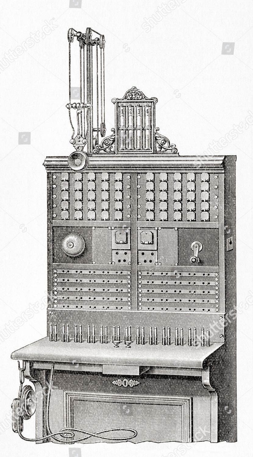 Early 20th Century Telephone Switchboard Containing Editorial Stock ...