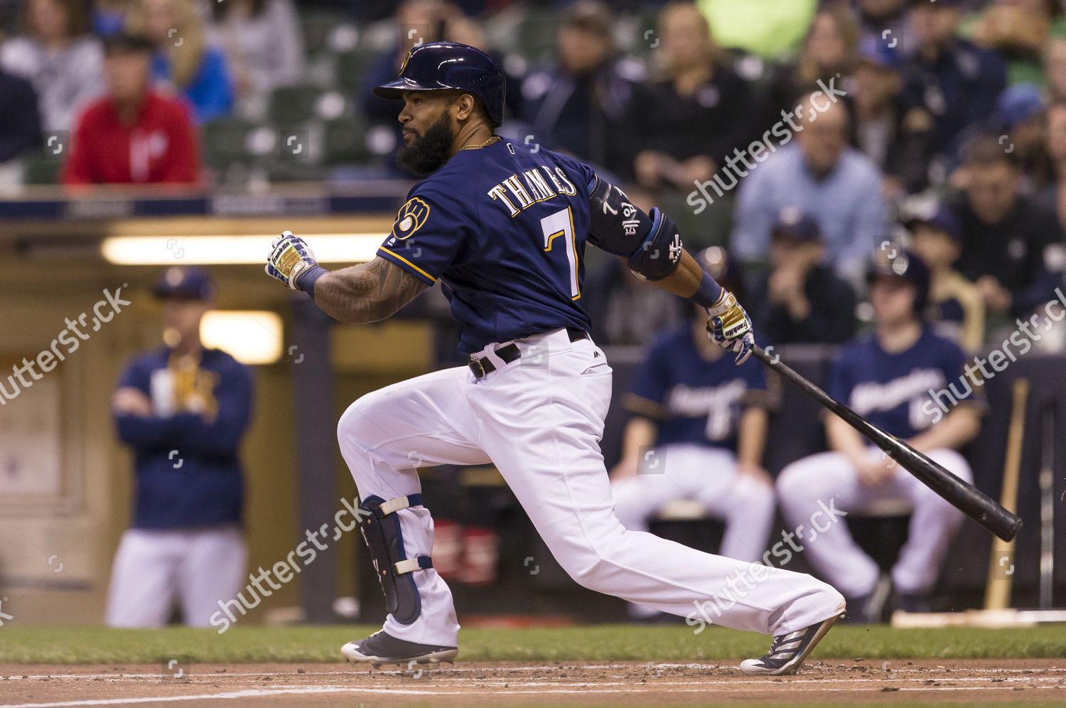 Milwaukee Brewers First Baseman Eric Thames Editorial Stock Photo ...