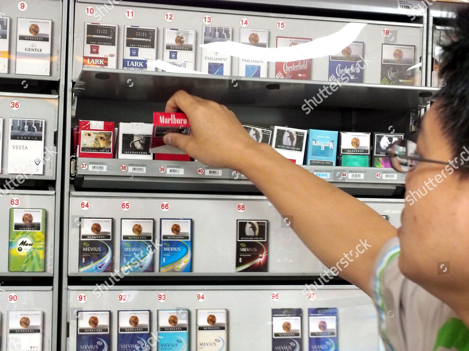 Shop Clerk Fetches Pack Cigarettes Customer Editorial Stock Photo ...
