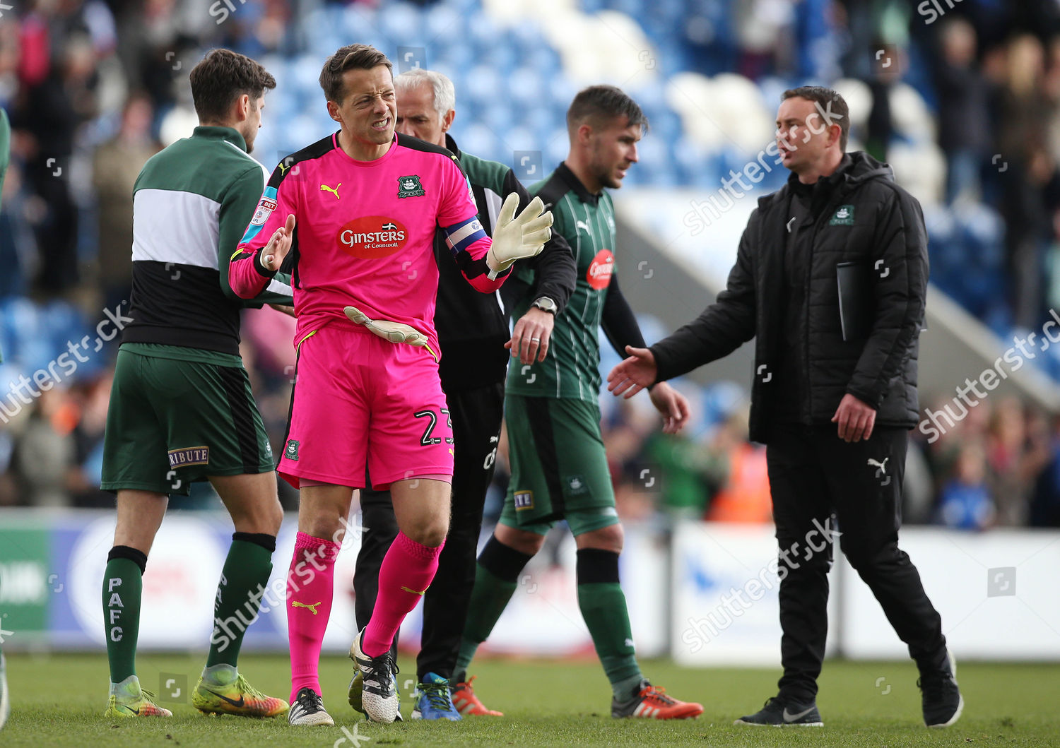 Plymouths Goalkeeper Luke Mccormick Seems Happy Editorial Stock Photo ...