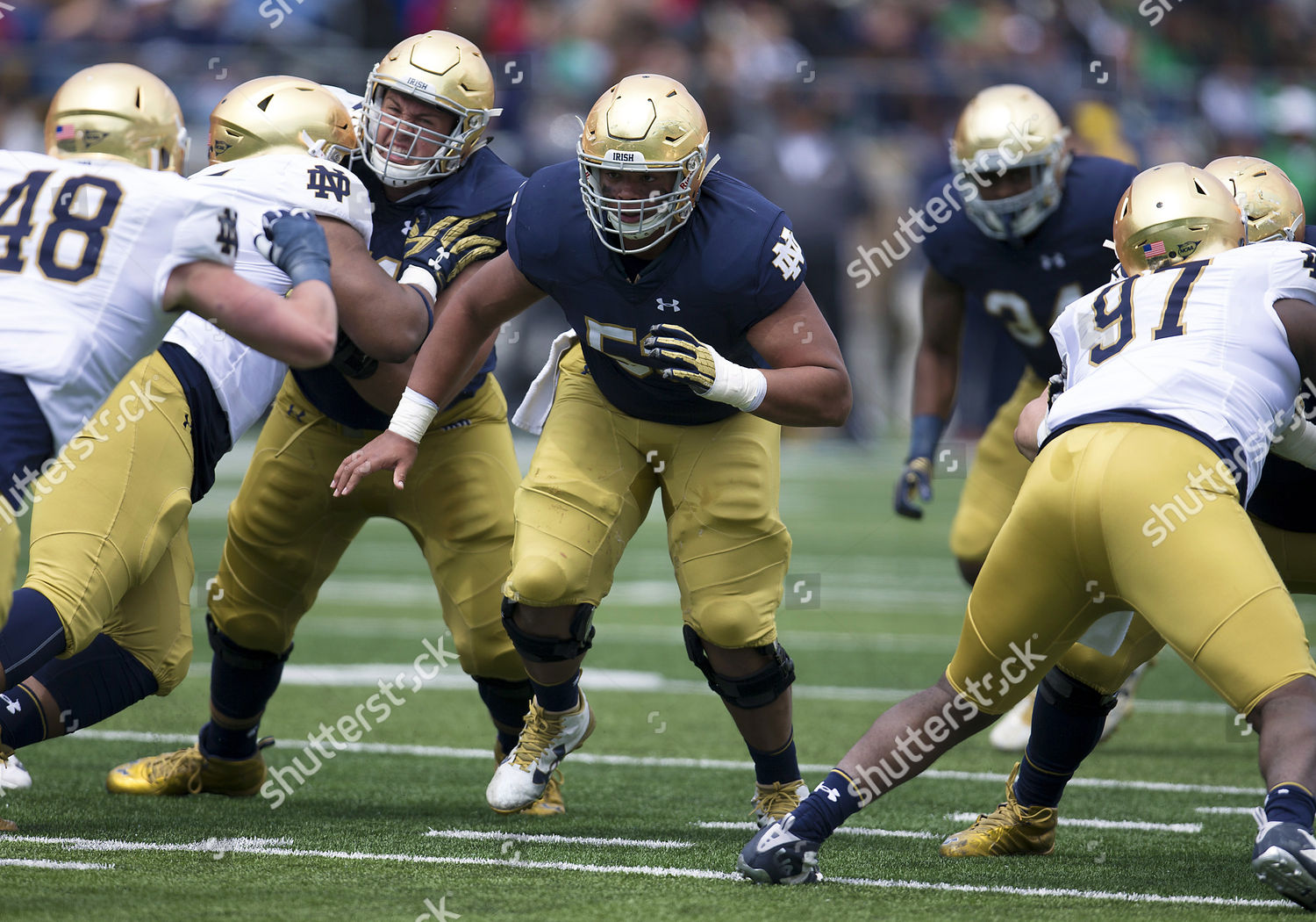 Notre Dame Offensive Lineman Sam Mustipher Editorial Stock Photo ...