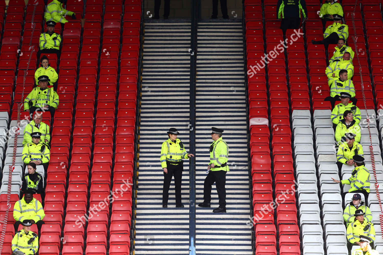 Police Stewards Form Segregation Stands During Editorial Stock Photo ...