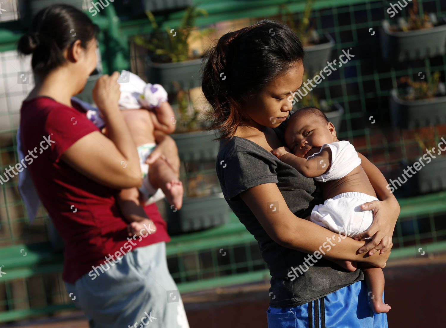 Filipino Mothers Hold Their Babies During Editorial Stock Photo - Stock ...