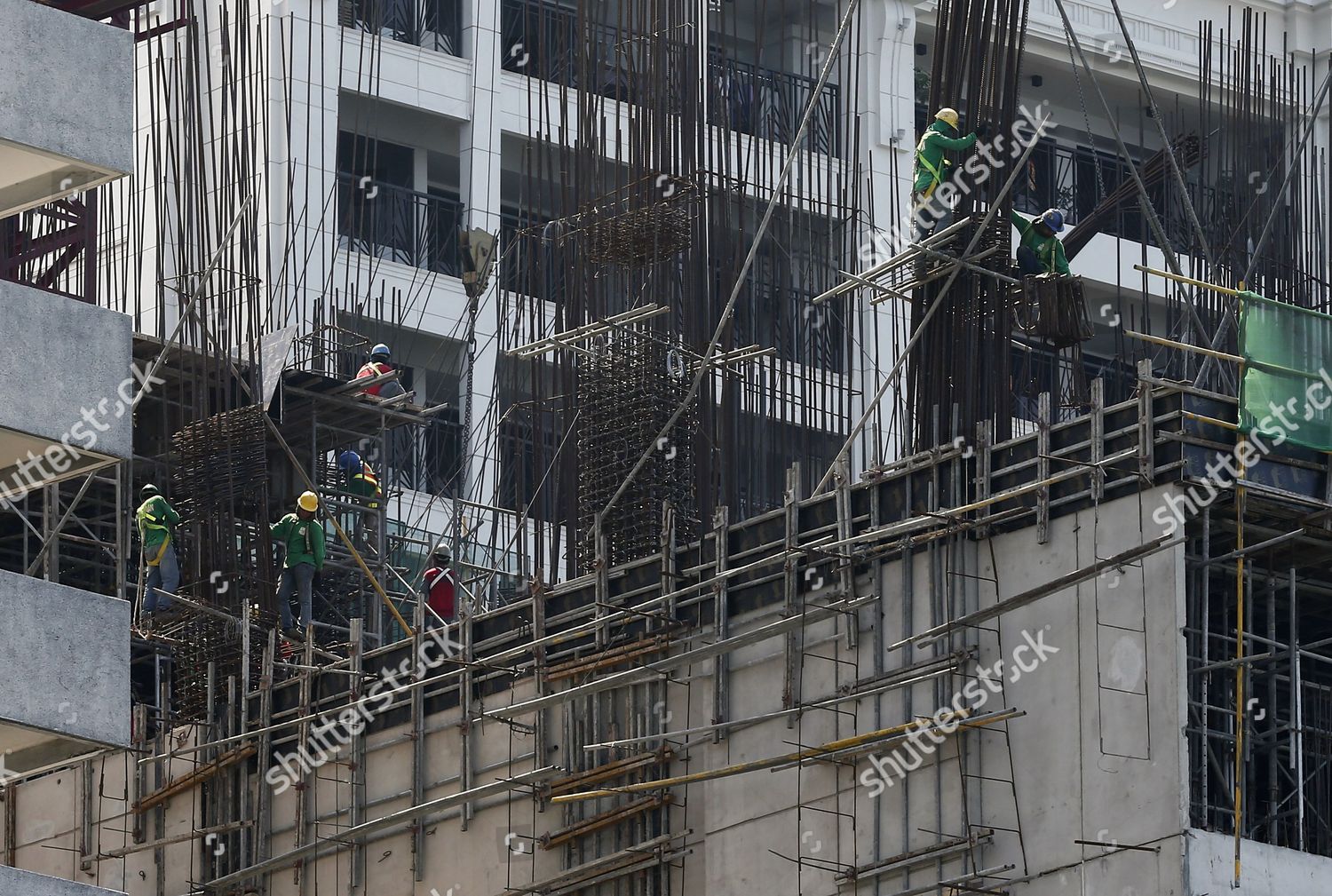 Filipino Workers Go Metal Building Foundations Editorial Stock Photo ...