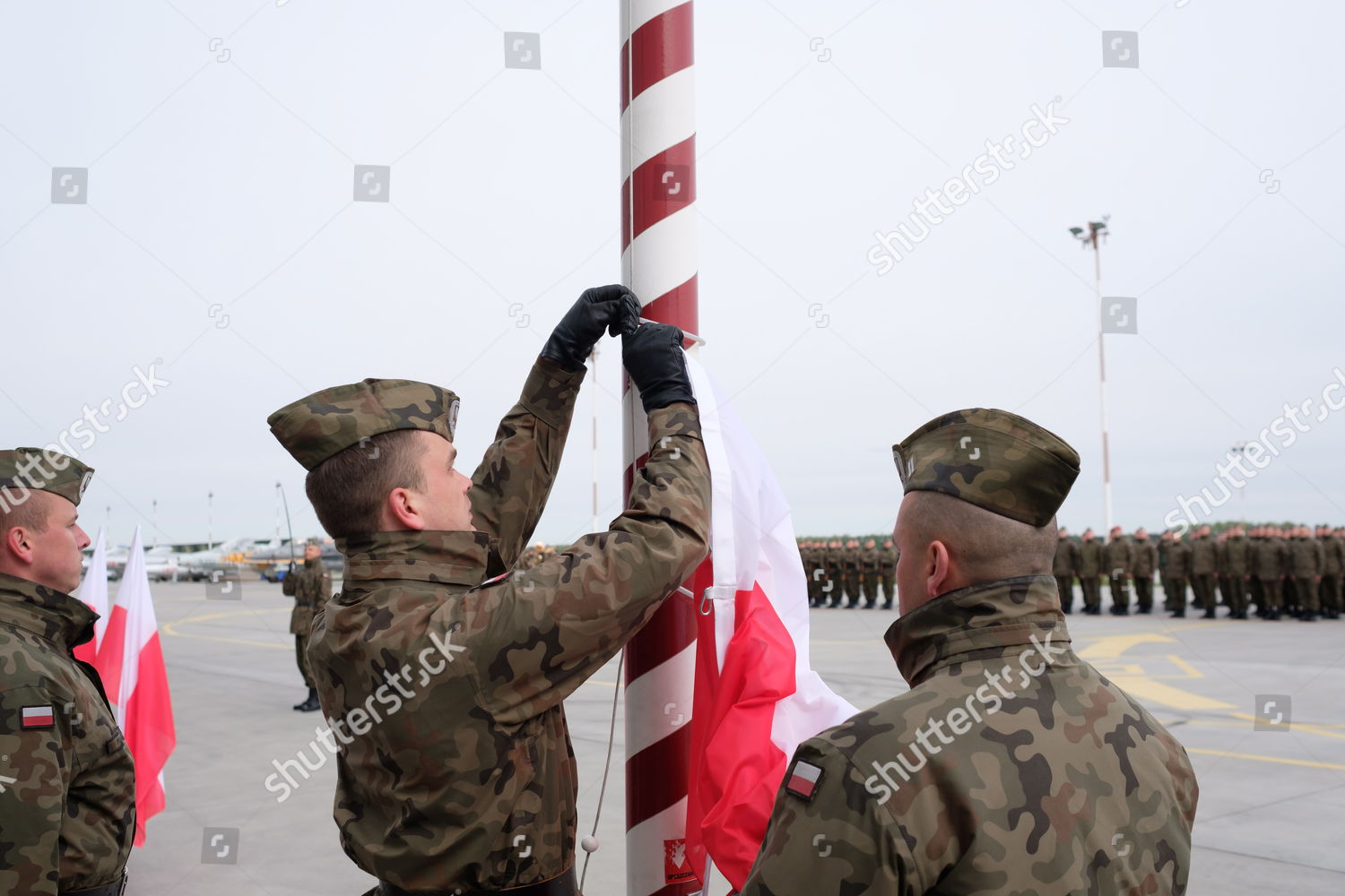 Ceremonial Farewell F16 Planes Soldiers Polish Editorial Stock Photo ...
