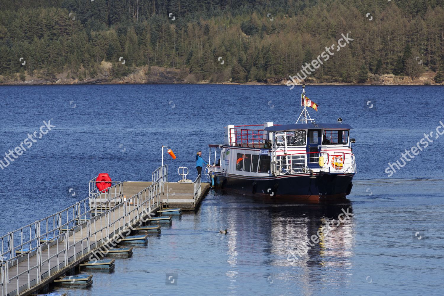 Ferry On Kielder Lake Northumberland England Editorial Stock Photo ...