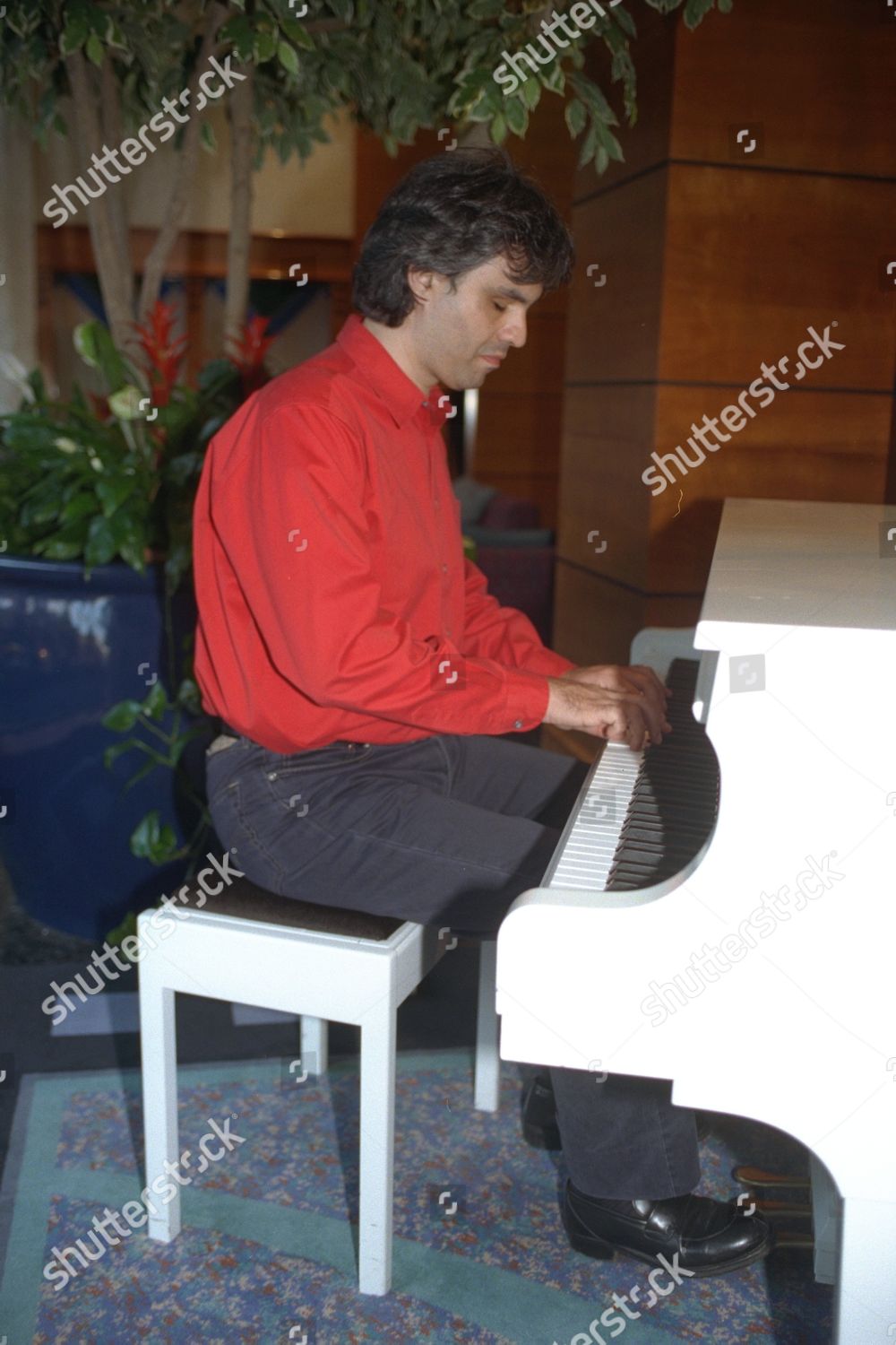 Blind Italian Singer Andrea Bocelli Practises Editorial Stock Photo ...