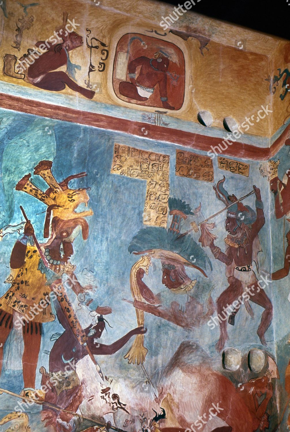 Mexico Mayan Frescoes Battle Between Mayan Editorial Stock Photo ...