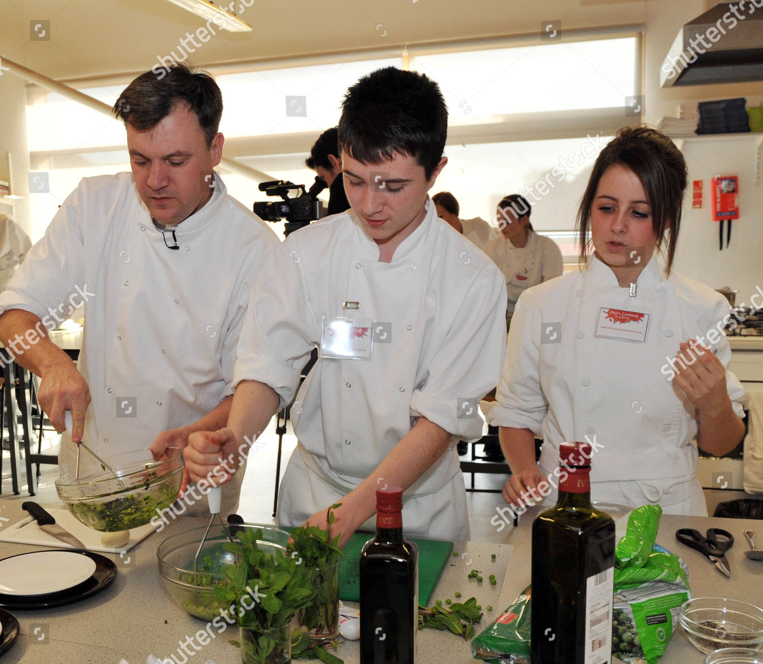 Ed Balls Children Preparing Spaghetti Peas Editorial Stock Photo ...