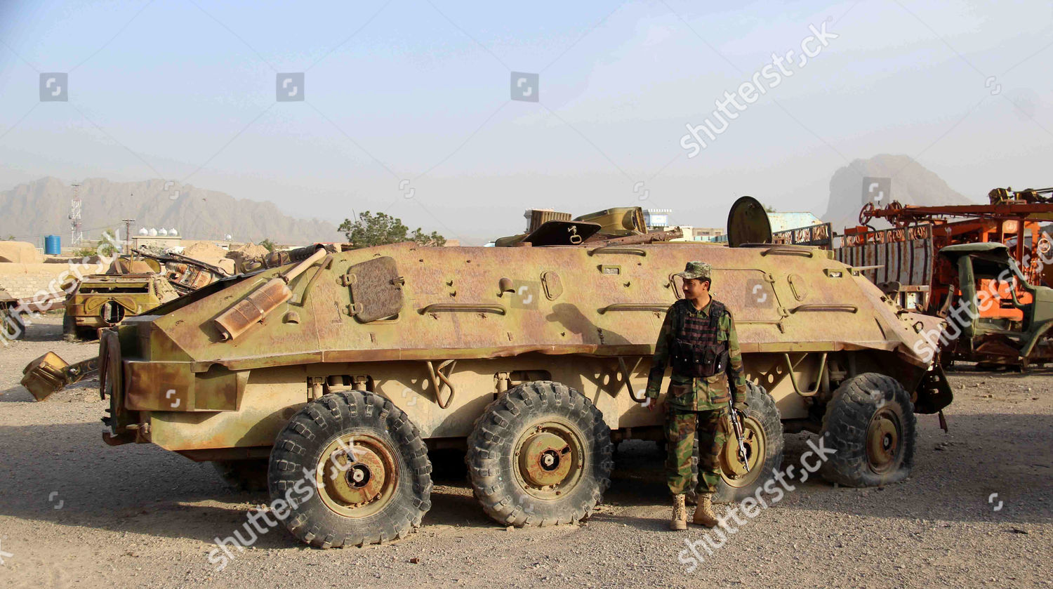 Afghan Soldier Stands Junkyard Sovietera Tanks Editorial Stock Photo ...