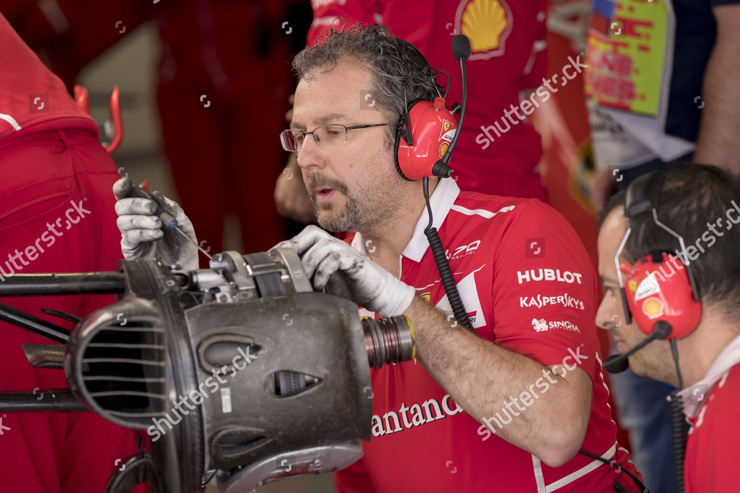 Mechanics Scuderia Ferrari Work On Car Editorial Stock Photo - Stock ...