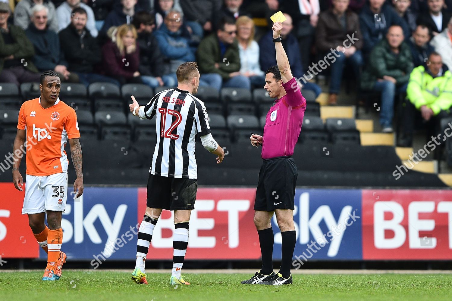 Referee Dean Whitestone Shows Yellow Card Editorial Stock Photo - Stock ...