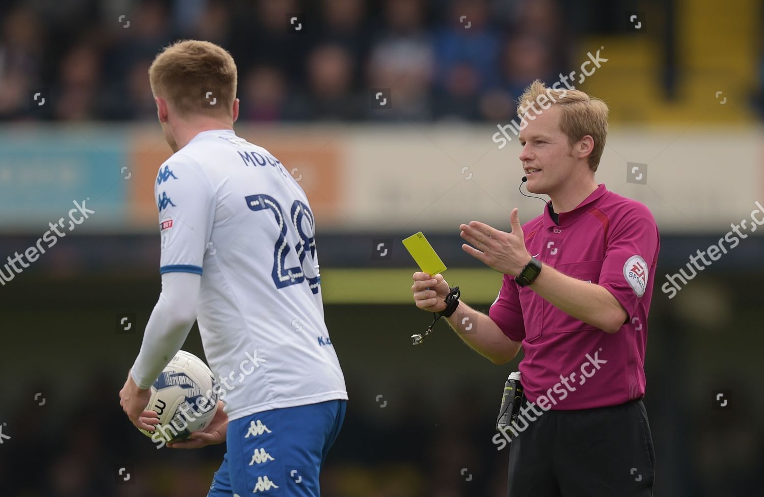 Referee Gavin Ward Shows Taylor Moore Editorial Stock Photo - Stock ...
