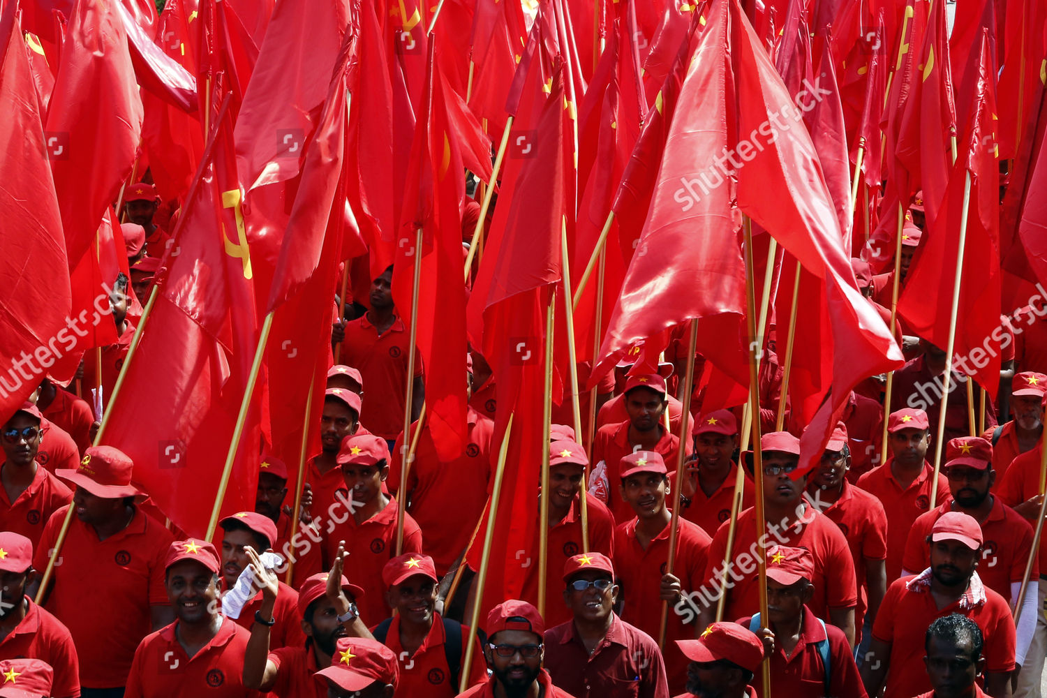 Flag Bearing Members Janatha Vimukthi Peramuna Editorial Stock Photo ...