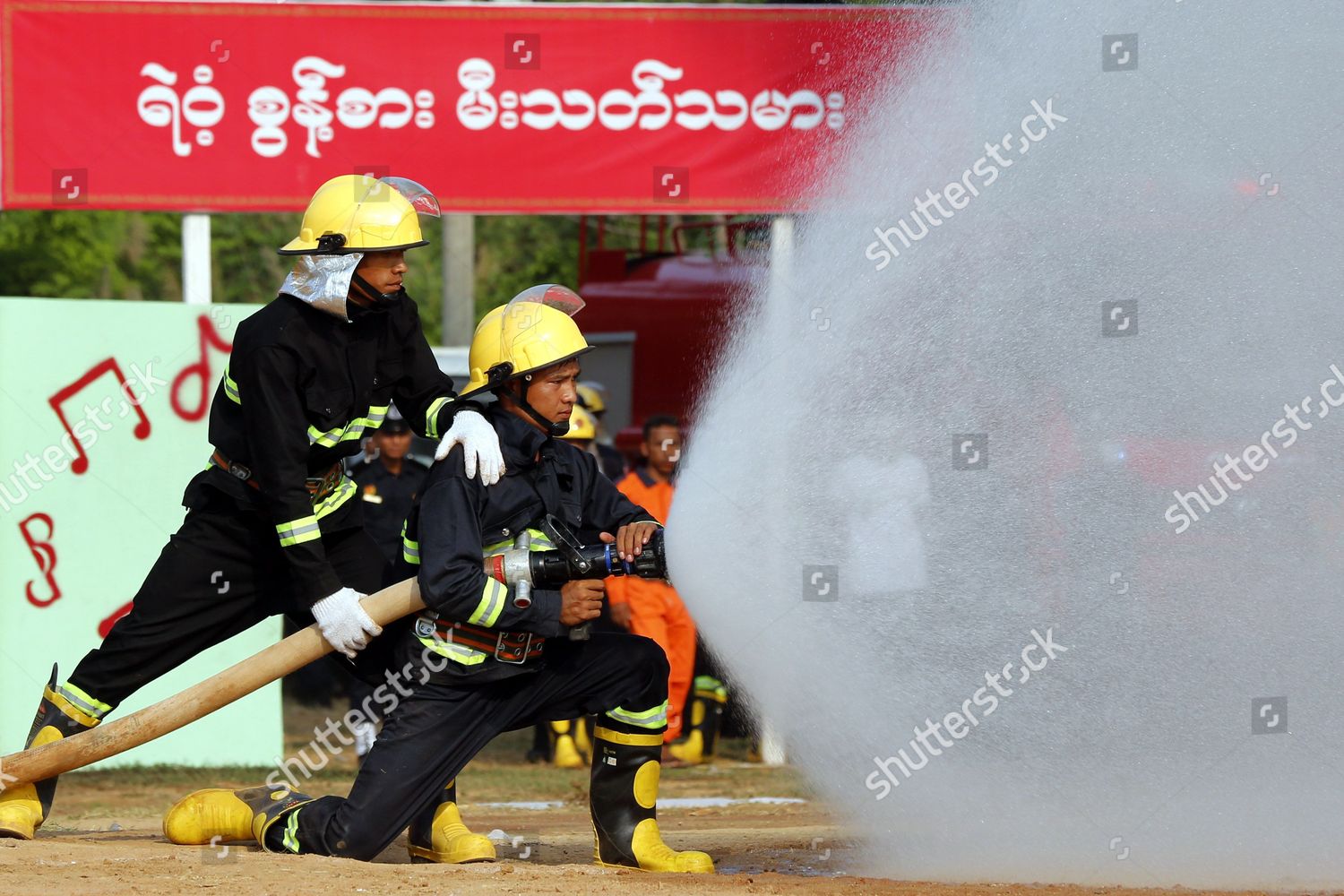 Members Myanmar Fire Services Department Participate Editorial Stock ...
