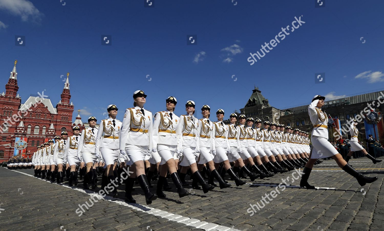 Female Russian Soldiers March During Rehearsal Editorial Stock Photo ...