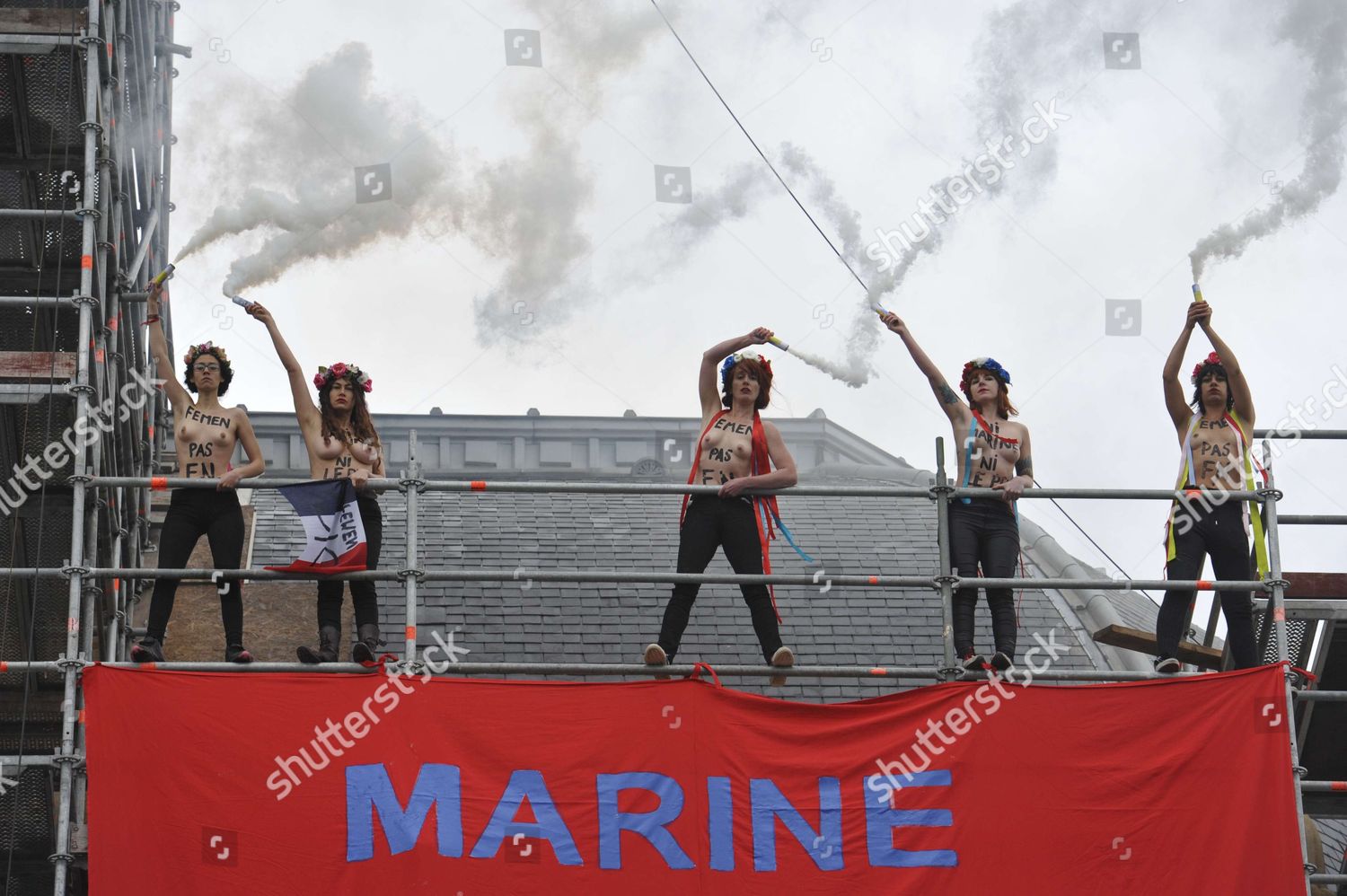 Members Feminist Activist Group Femen Gesture Editorial Stock Photo ...