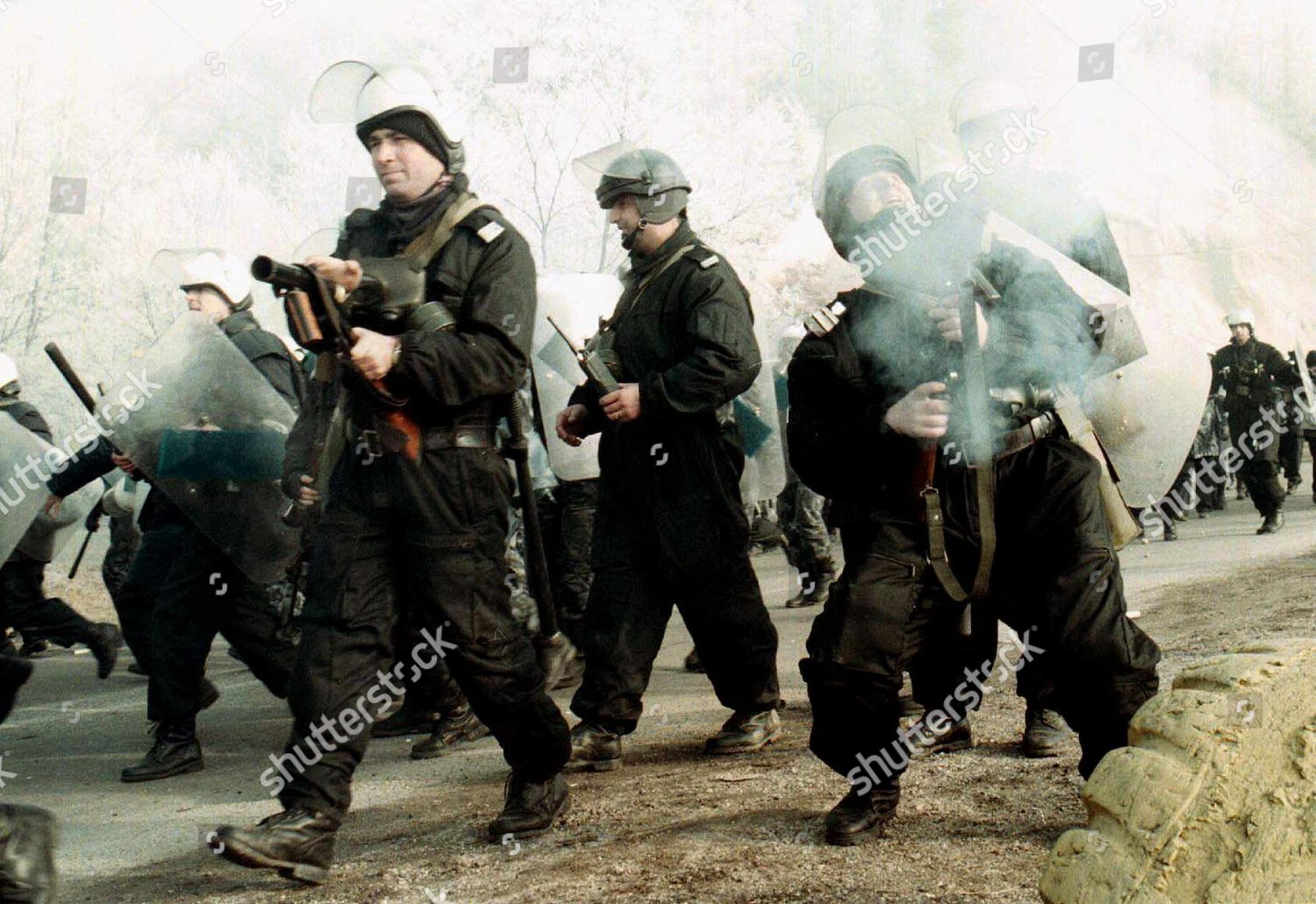 Horezu Romania Romanian Antiriot Policemen Fire Editorial Stock Photo ...