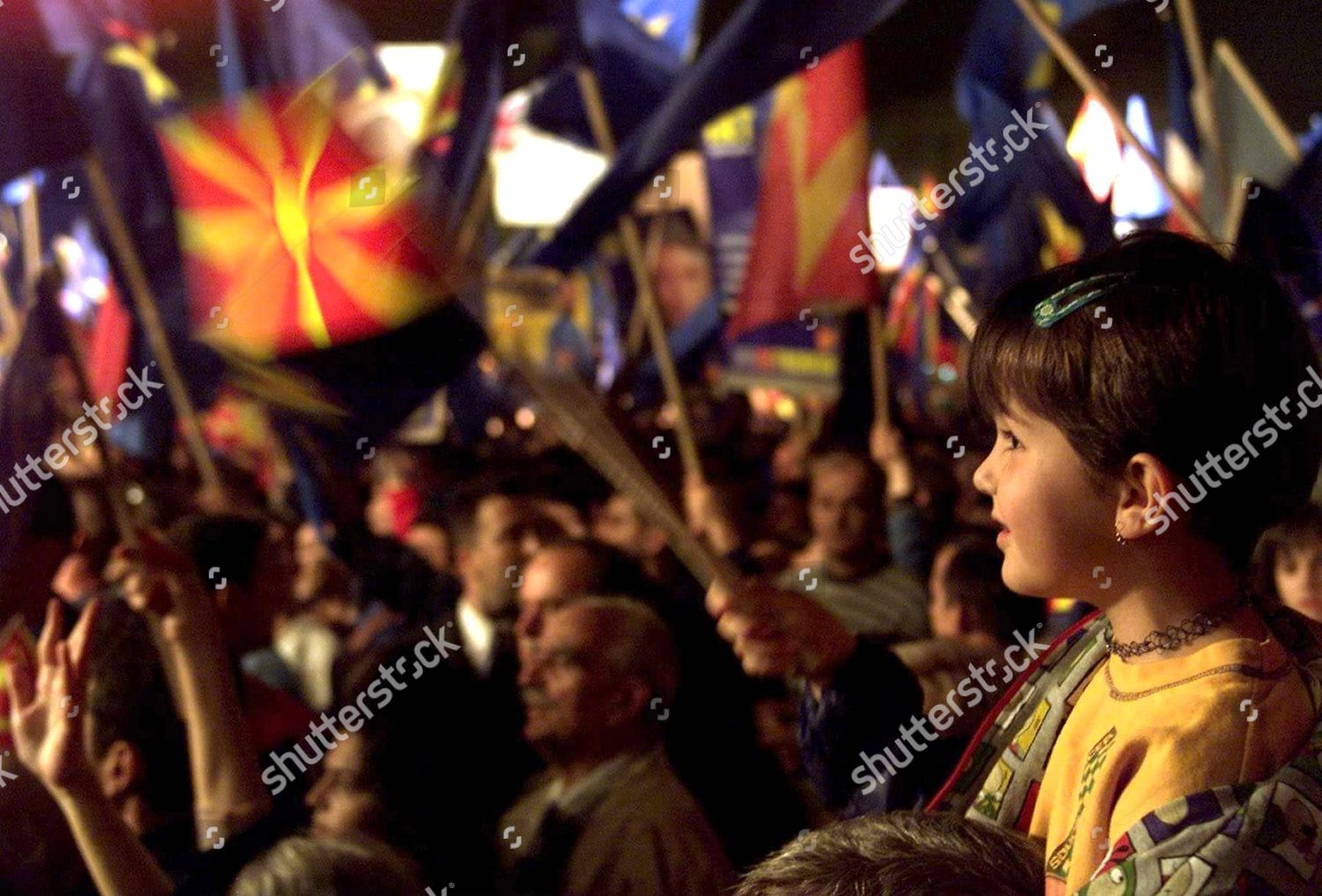 Skopje Macedonia Macedonian Child Waves Her Editorial Stock Photo ...