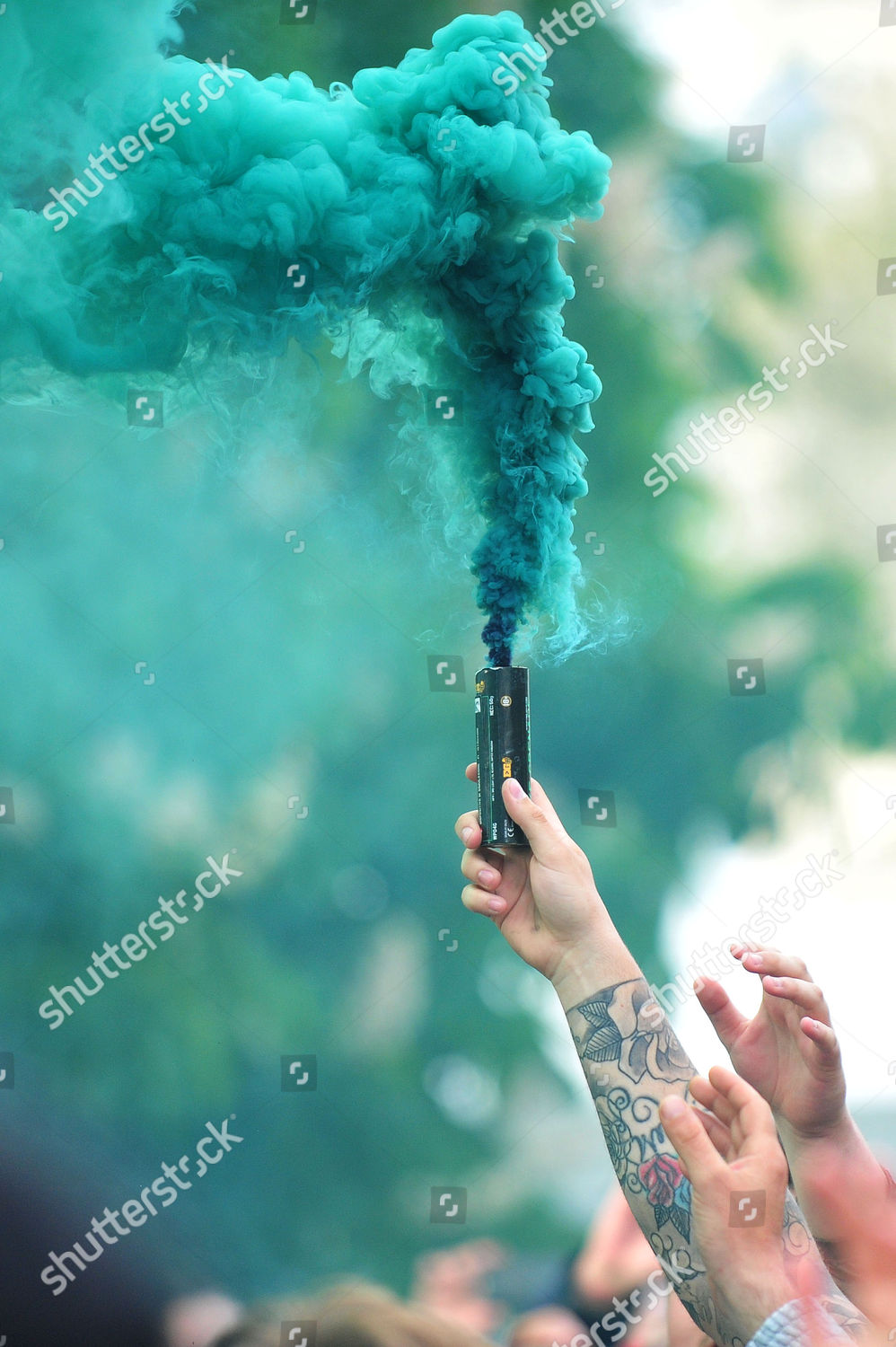 Flare Let Off By Supporters During Editorial Stock Photo - Stock Image ...