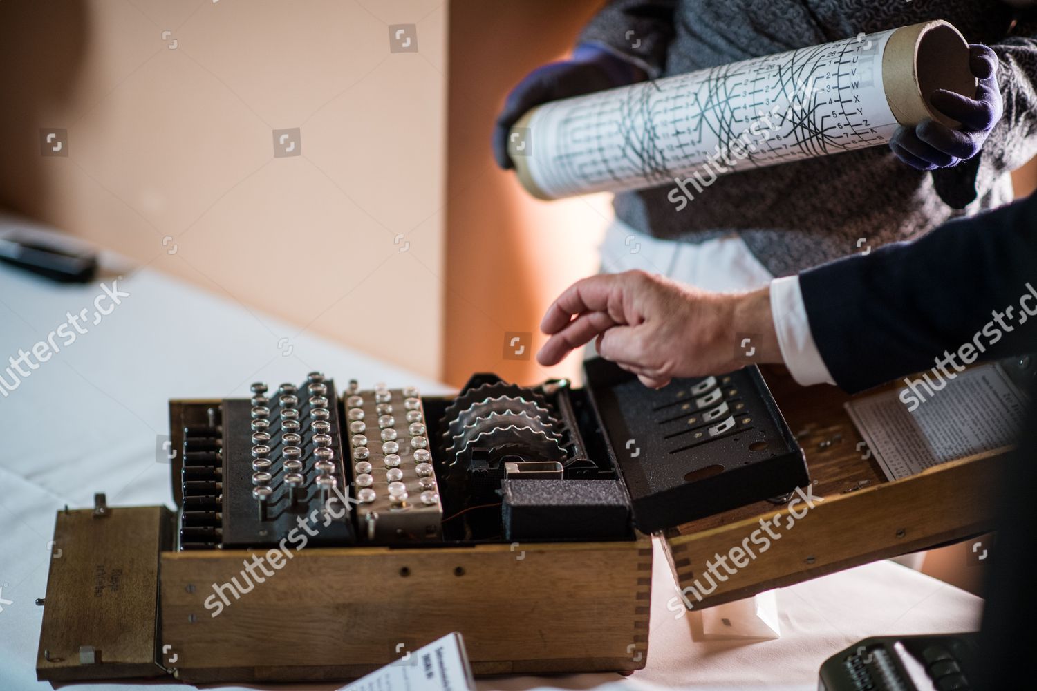 Employees Show Enigma M4 Cipher Machine Editorial Stock Photo - Stock ...