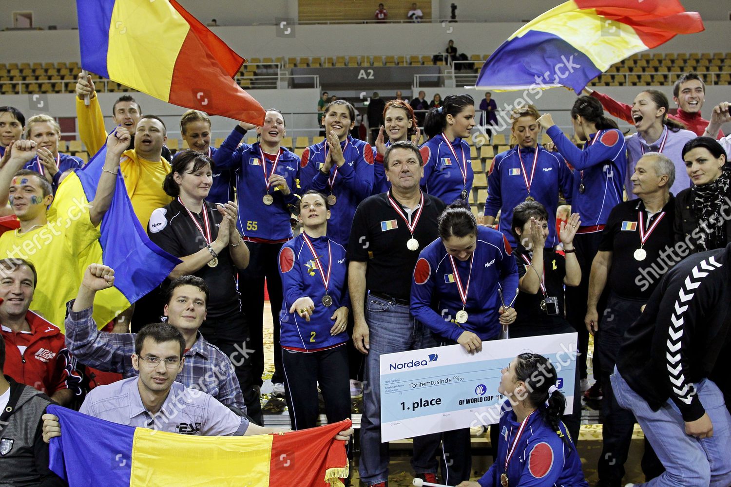 Players Romanian National Handball Team Celebrate Editorial Stock Photo ...