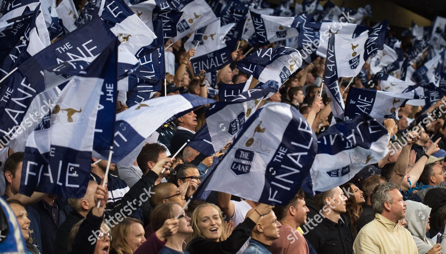 Tottenham Hotspur Fans Wave Their Flags Editorial Stock Photo - Stock ...