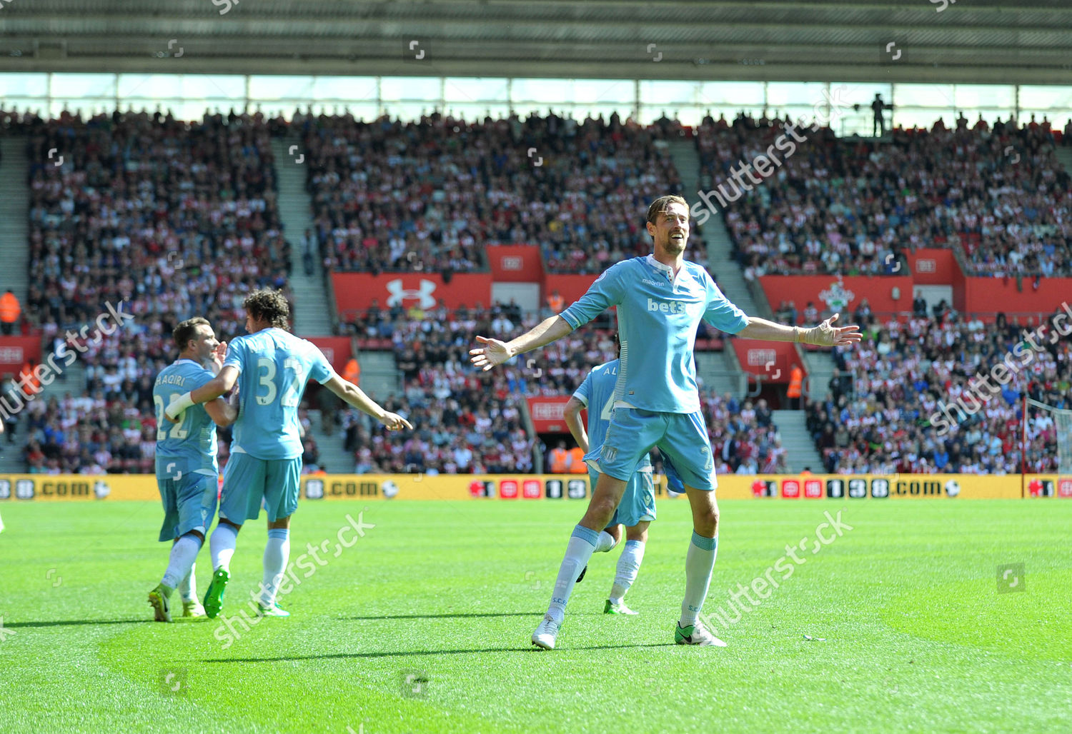 Peter Crouch Stoke Celebrates Scoring His Editorial Stock Photo - Stock ...