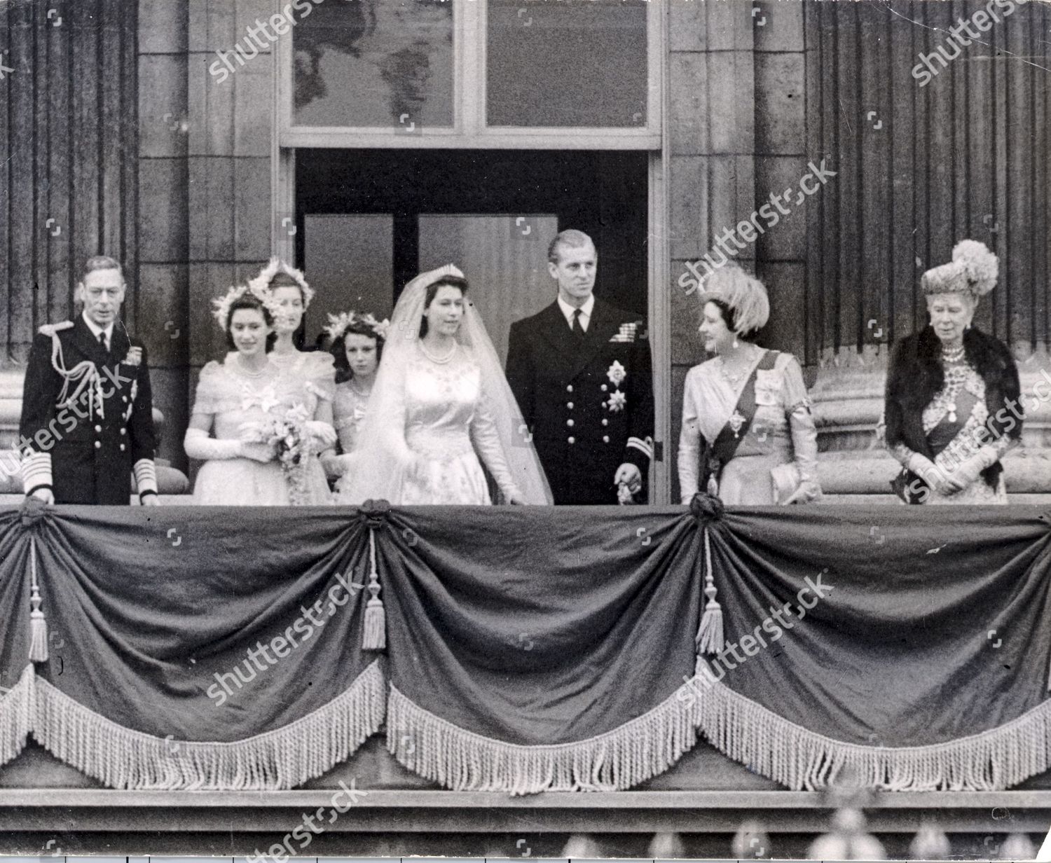 Royal Wedding Princess Elizabeth Queen Elizabeth Editorial Stock Photo ...