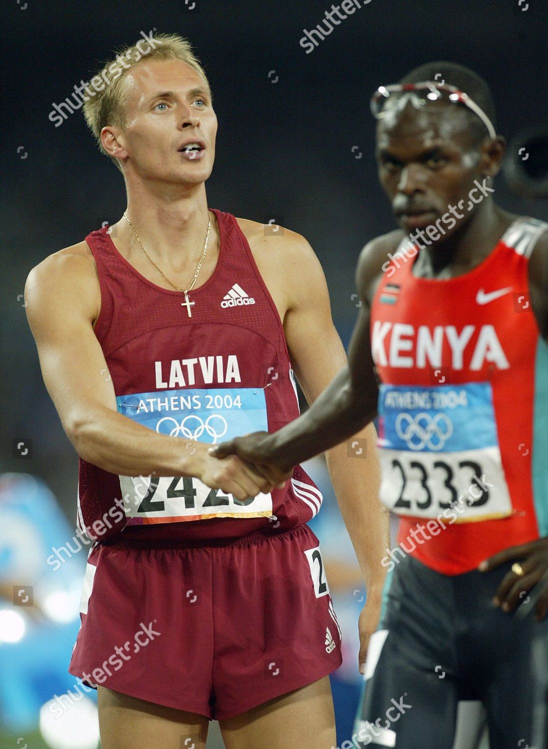 Latvian Dmitrijs Milkevics L Shakes Hands Editorial Stock Photo - Stock ...