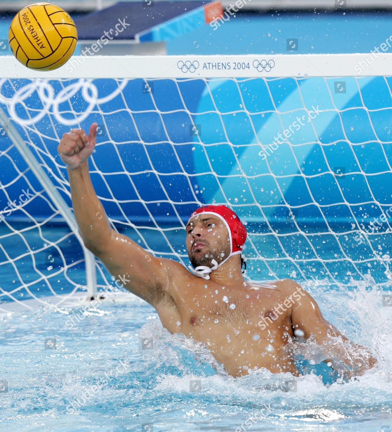 Serbia Montenegros Goalkeeper Denis Sefik Tries Editorial Stock Photo ...