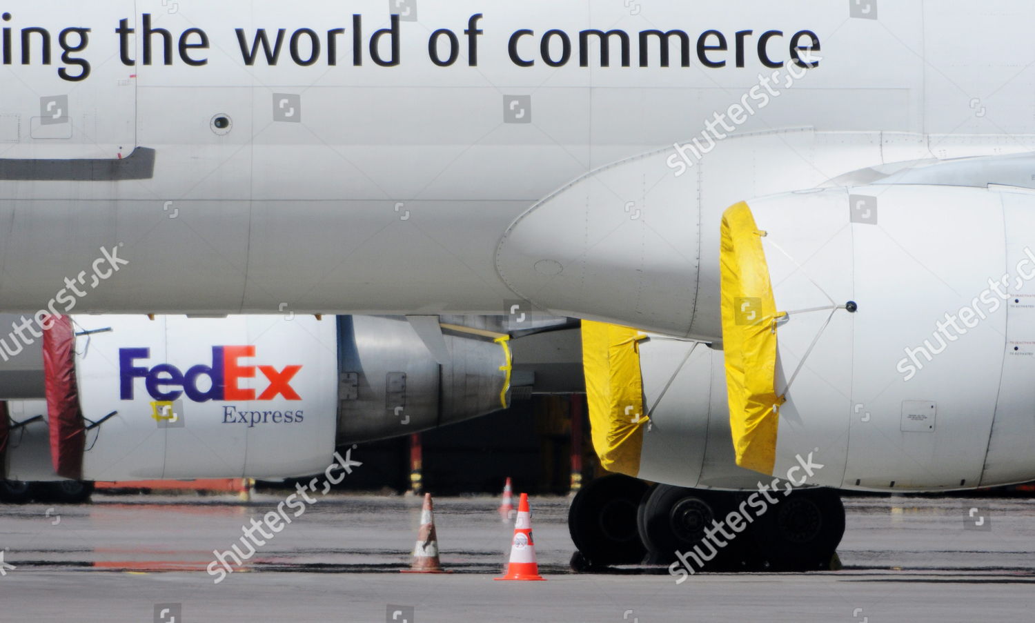 Covered Engines Cargo Aircrafts Fedex Ups Editorial Stock Photo - Stock ...