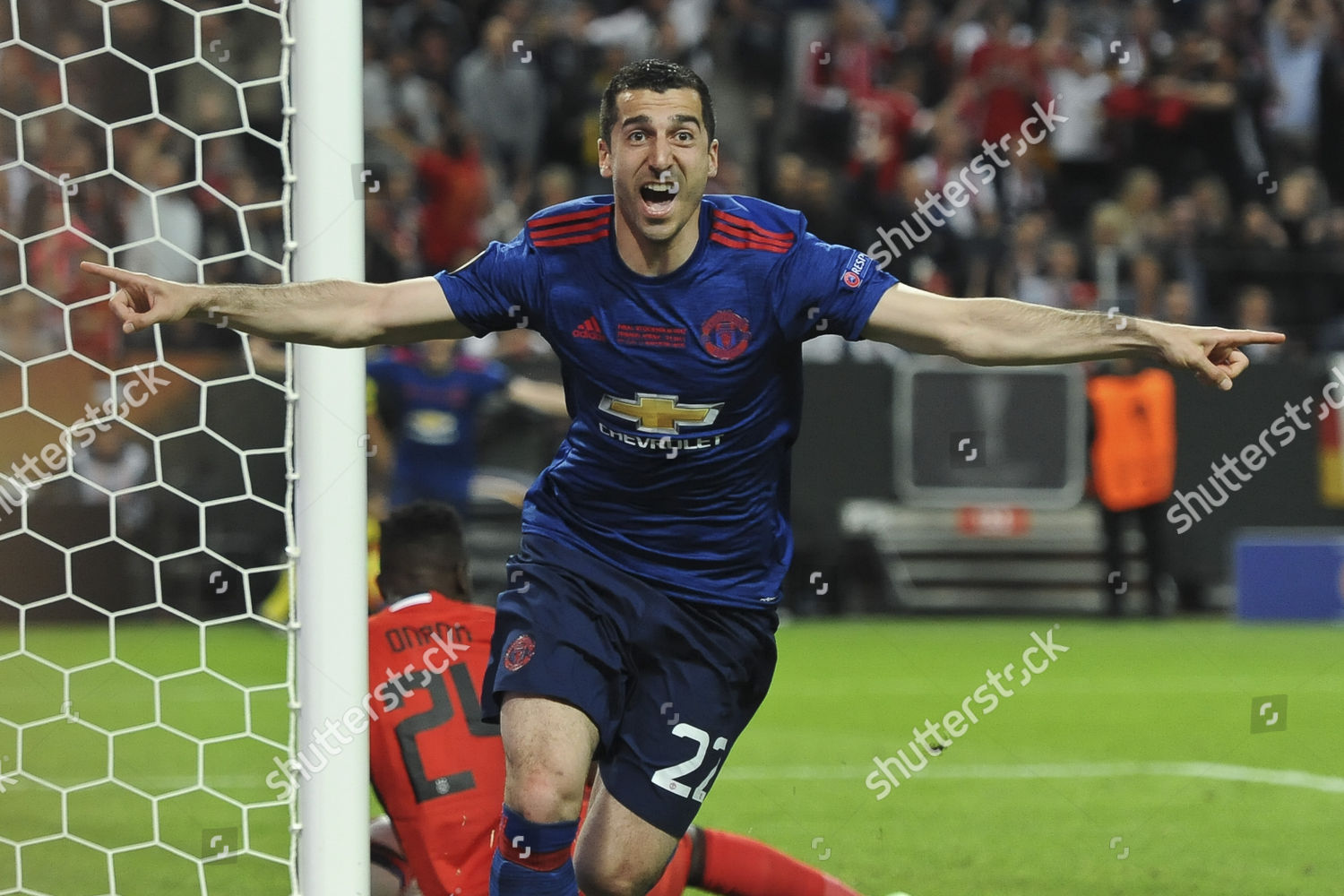 Henrikh Mkhitaryan Manchester United Celebrates Making Editorial Stock