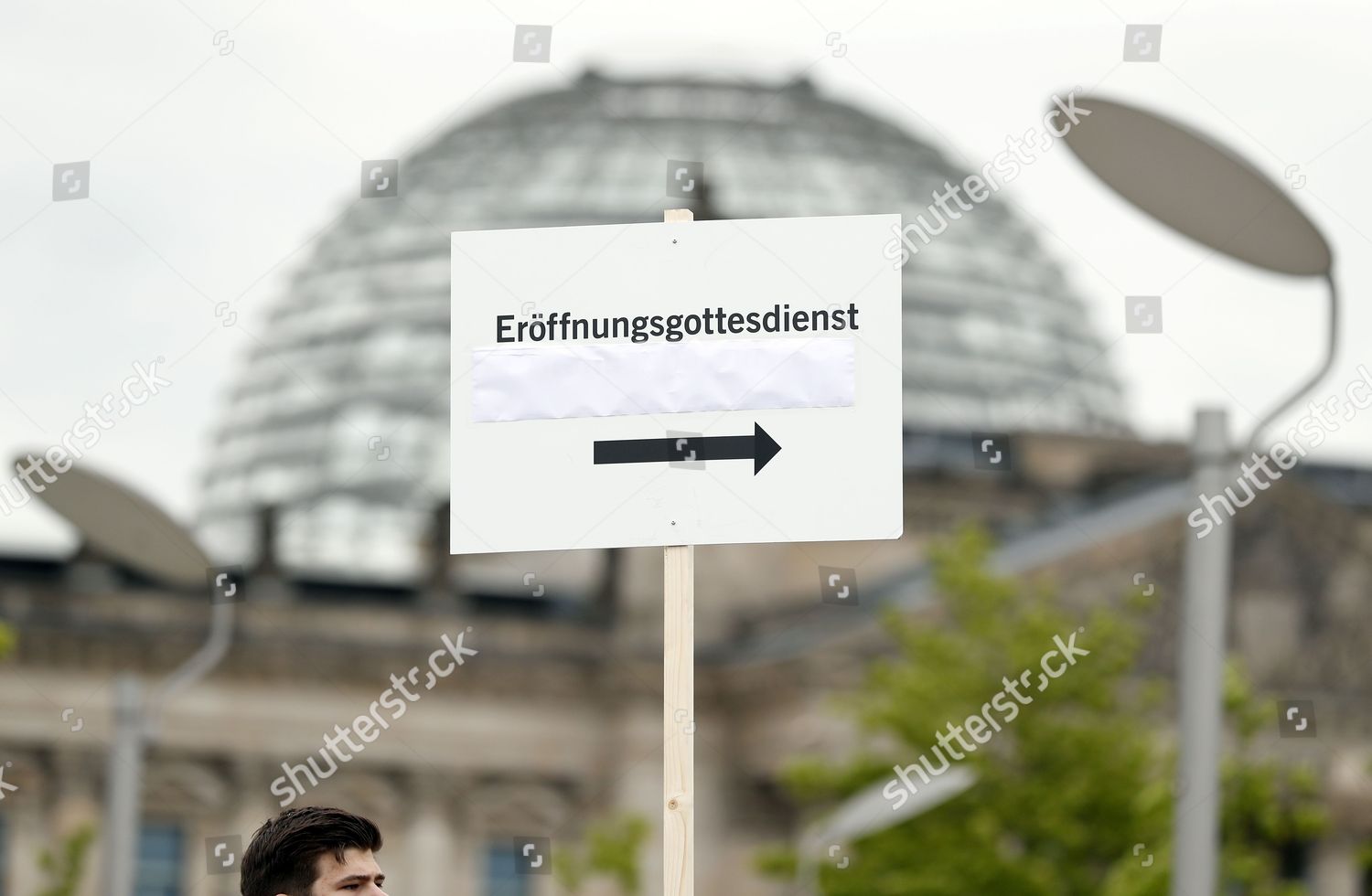 Volunteer Holds Direction Sign Official Mess Editorial Stock Photo ...
