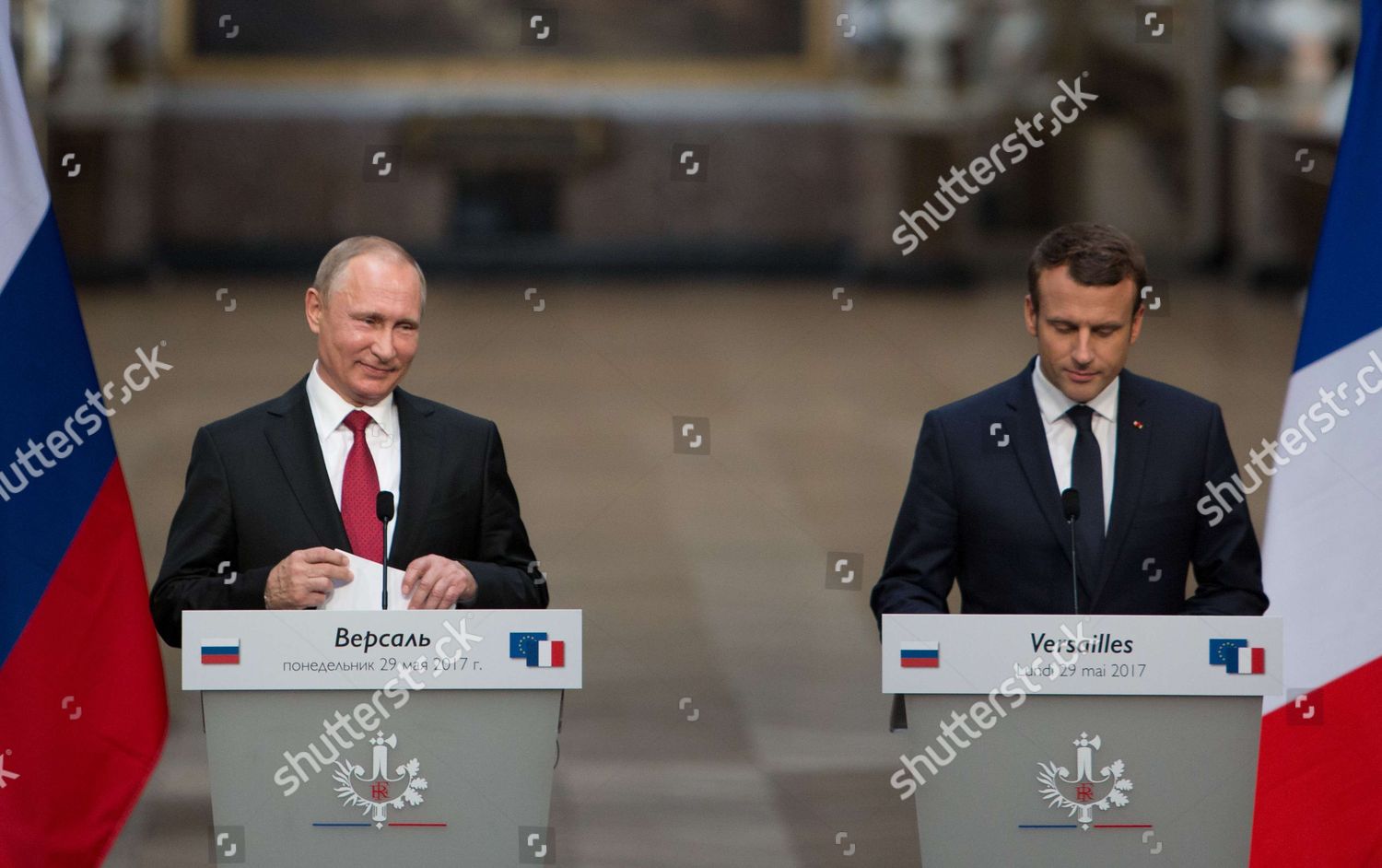 Russian President Vladimir Putin French President Editorial Stock Photo ...